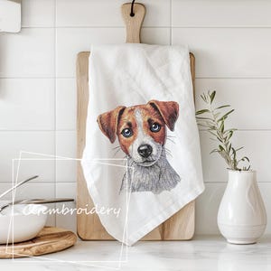 Jack Russell Dog Embroidery Design, Cute Terrier Dog Embroidery File ...