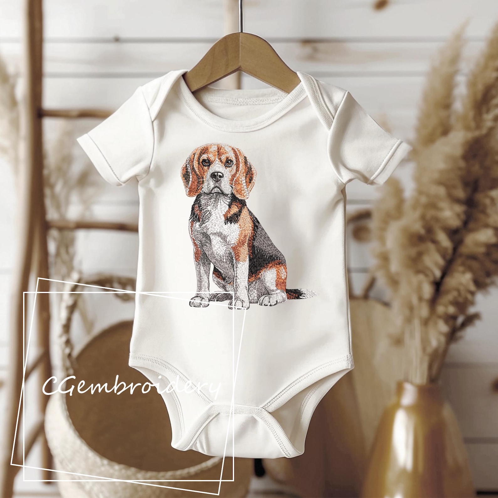 Beagle Dog Embroidery Design, Hunting Dog Embroidery File, Beagle Dog ...
