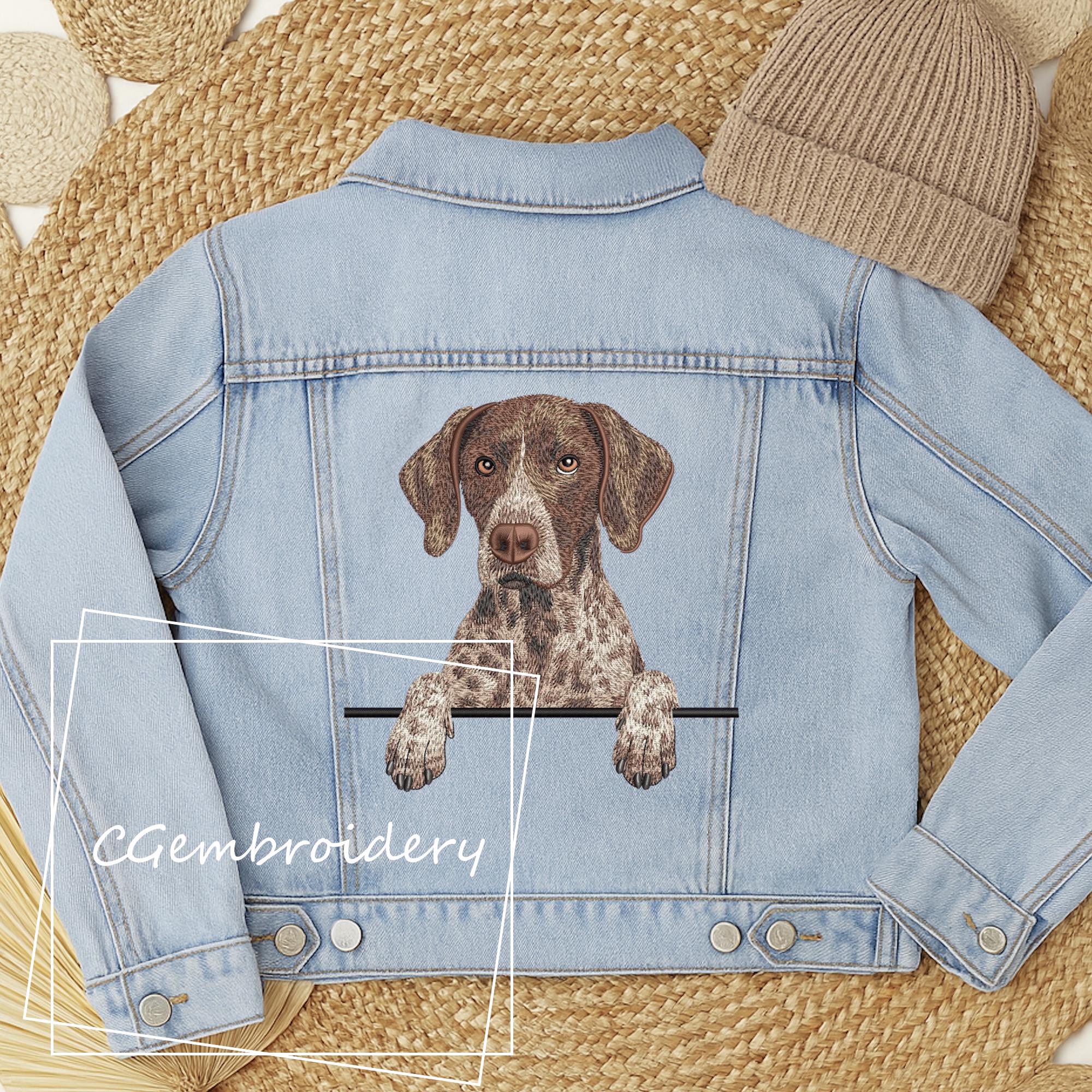 Pointer Embroidery Design, Cute GSP Dog Embroidery File German ...