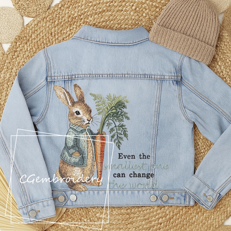 Rabbit Embroidery File, Even the Smallest One Can Change the World ...