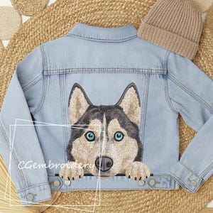 Husky Dog Embroidery Design, Cute Husky Dog Embroidery File Husky Dog ...