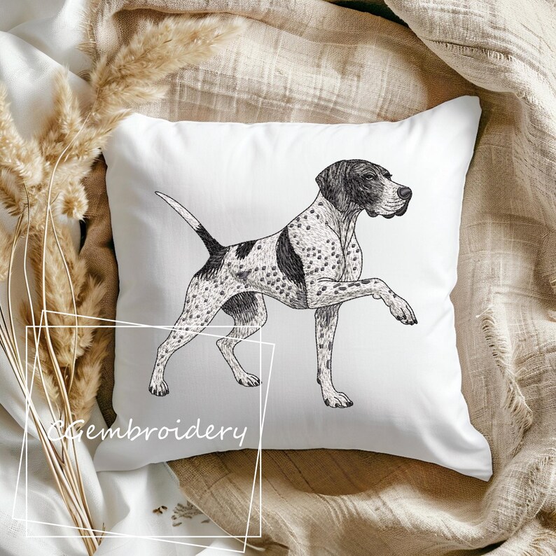 Pointer Embroidery Design, Pointing GSP Dog Embroidery File, German ...