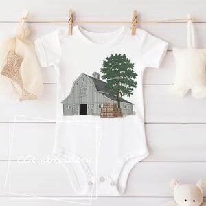 Farm Barn Embroidery File, Rustic Old Farm Barn Embroidery File ...
