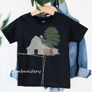 Farm Barn Embroidery File, Rustic Old Farm Barn Embroidery File ...