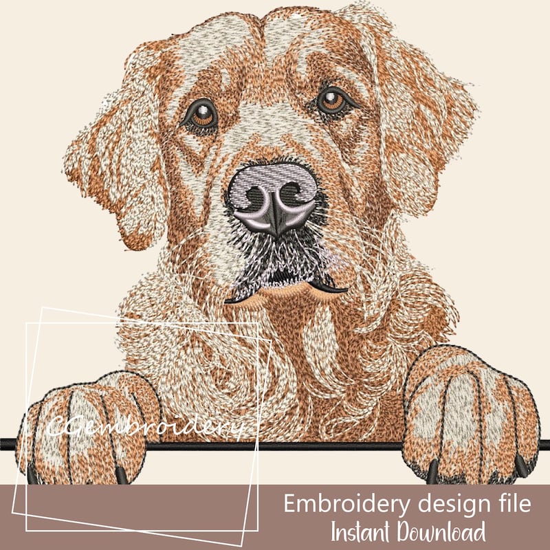 Machine Embroidery Designs Golden Retriever - Etsy