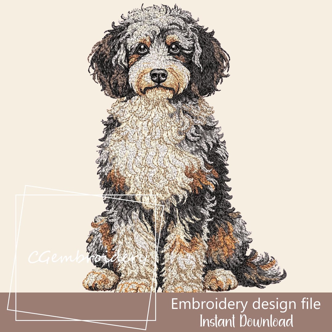 Merle Doodle Embroidery Design, Cute Merle Doodle Dog Embroidery File ...