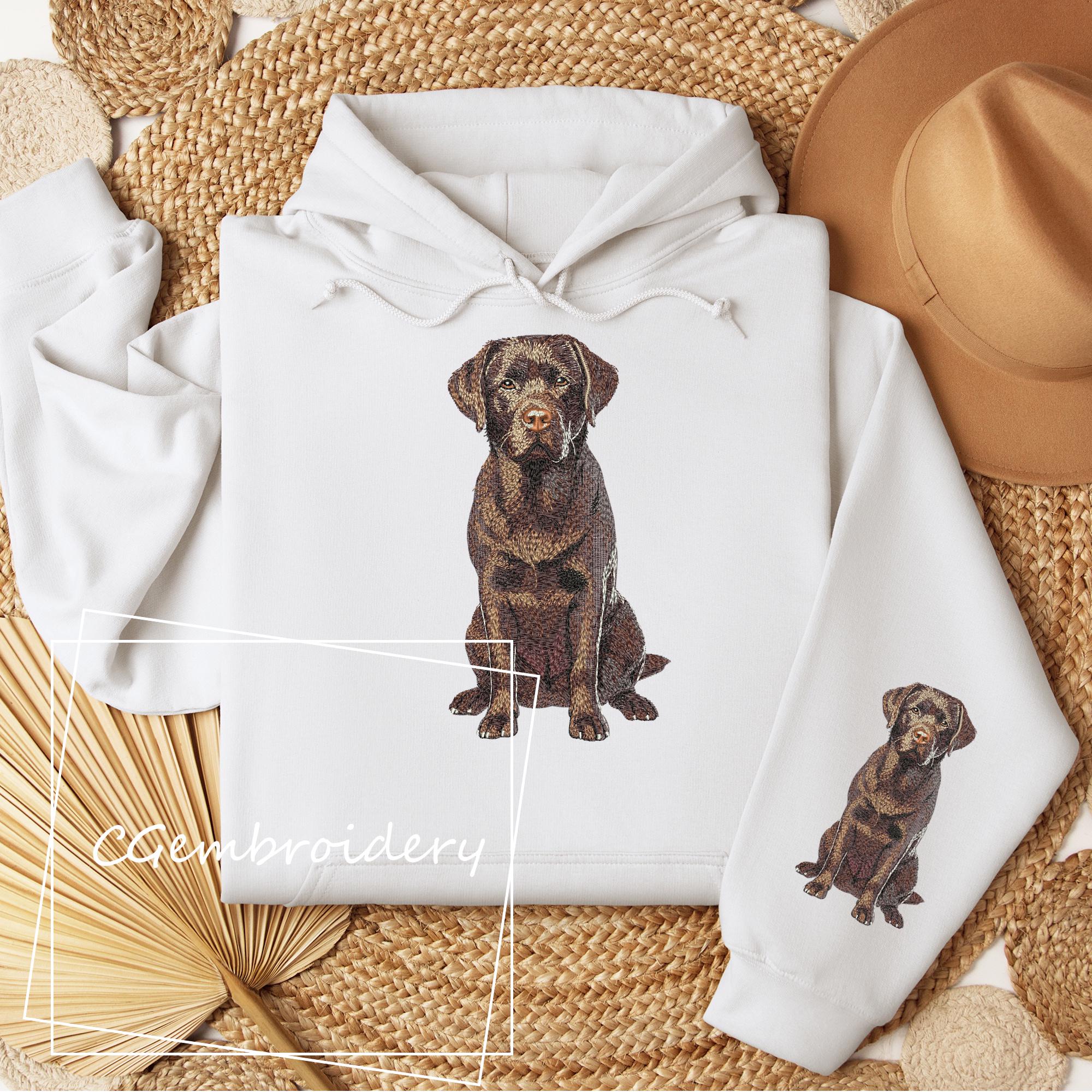Labrador Dog Embroidery Design, Cute Chocolate Lab Dog Embroidery File ...