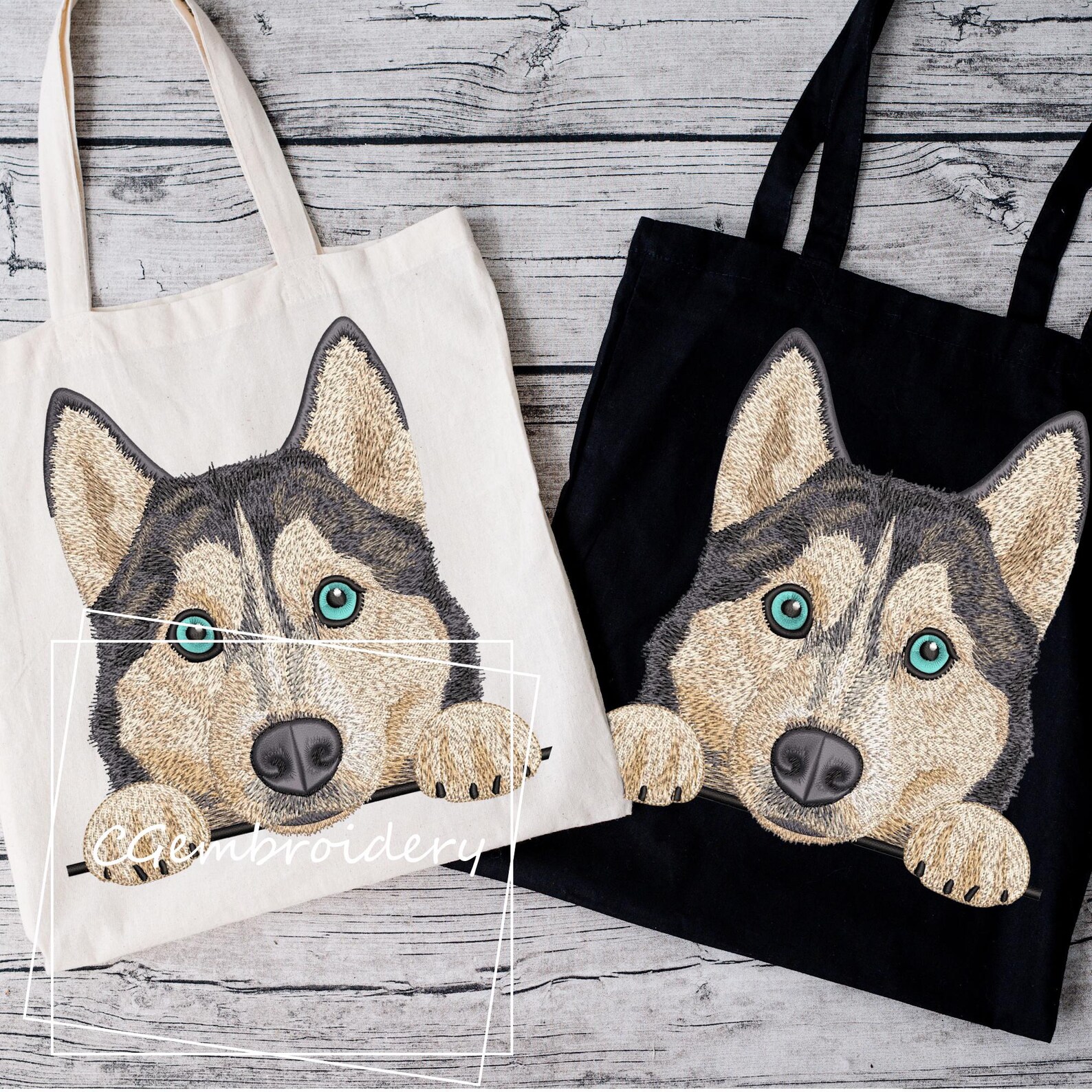 Husky Dog Embroidery Design, Cute Husky Dog Embroidery File Husky Dog ...