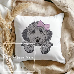 Black Goldendoodle Embroidery Design, Girl Golden Doodle Dog Embroidery ...