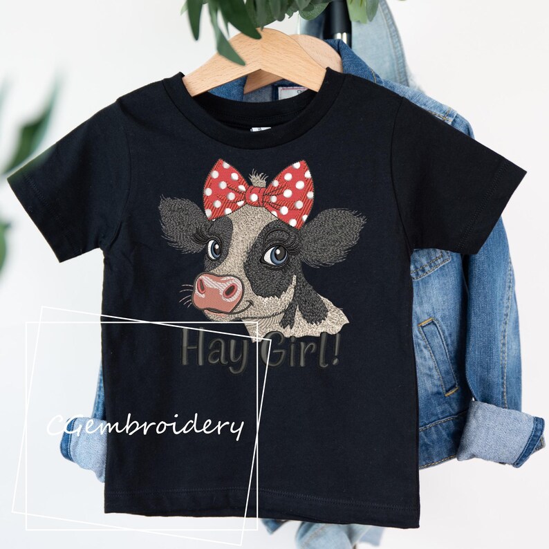 Funny Cow Embroidery Design, Holstein Cow Embroidery File, Heifer ...