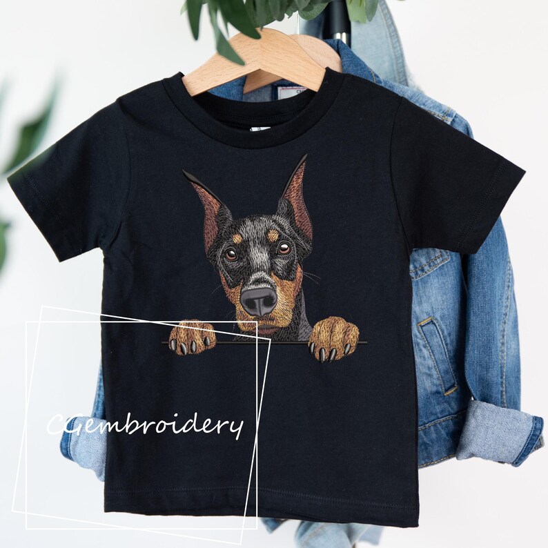 Doberman Dog Embroidery Design, Cute Doberman Dog Embroidery File Doberman Lover Machine ...