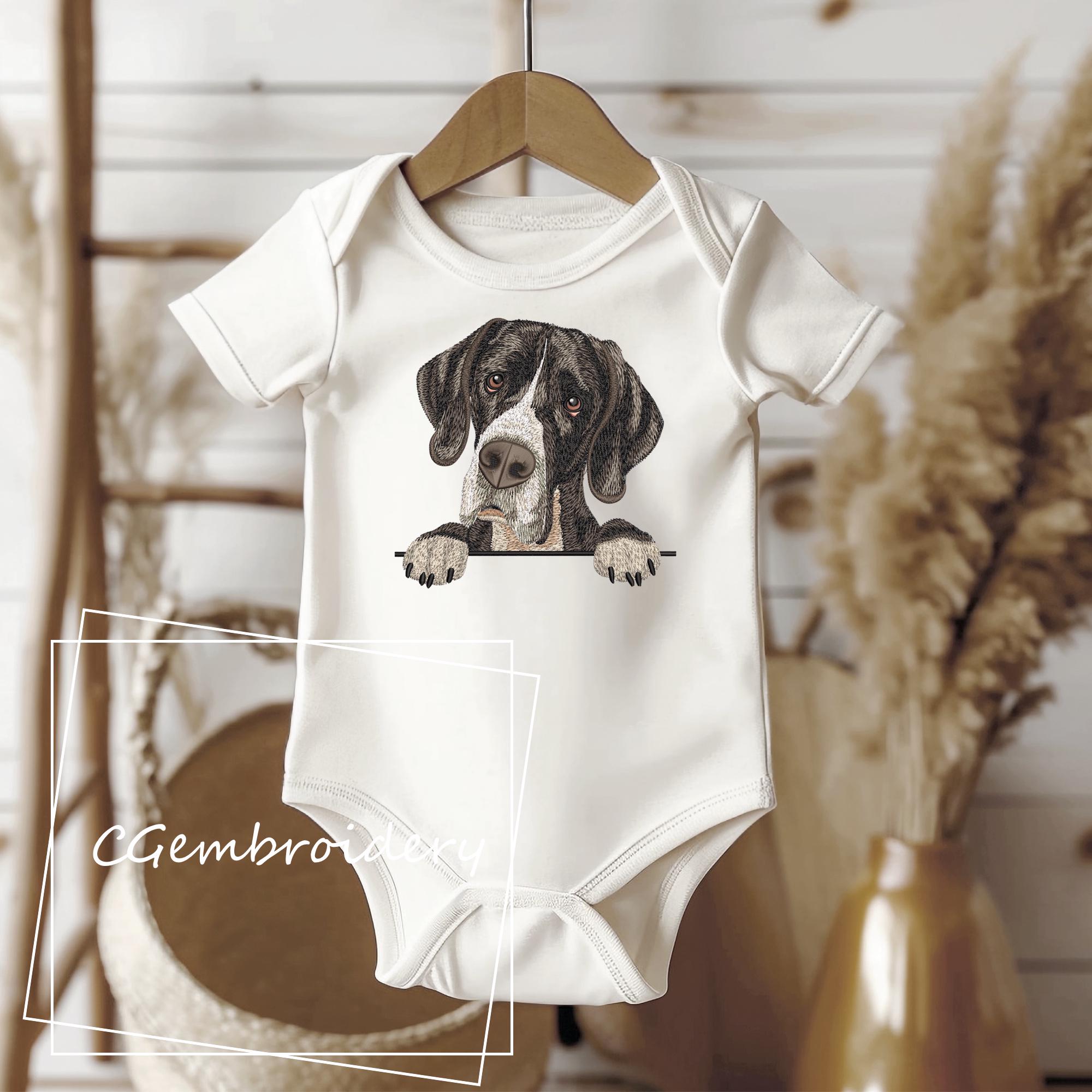 Great Dane Dog Embroidery Design, Cute Dane Peeking Embroidery File ...