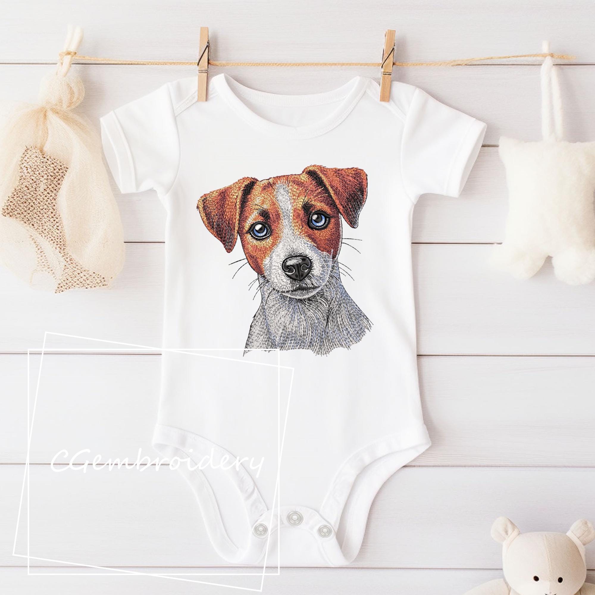 Jack Russell Dog Embroidery Design, Cute Terrier Dog Embroidery File ...