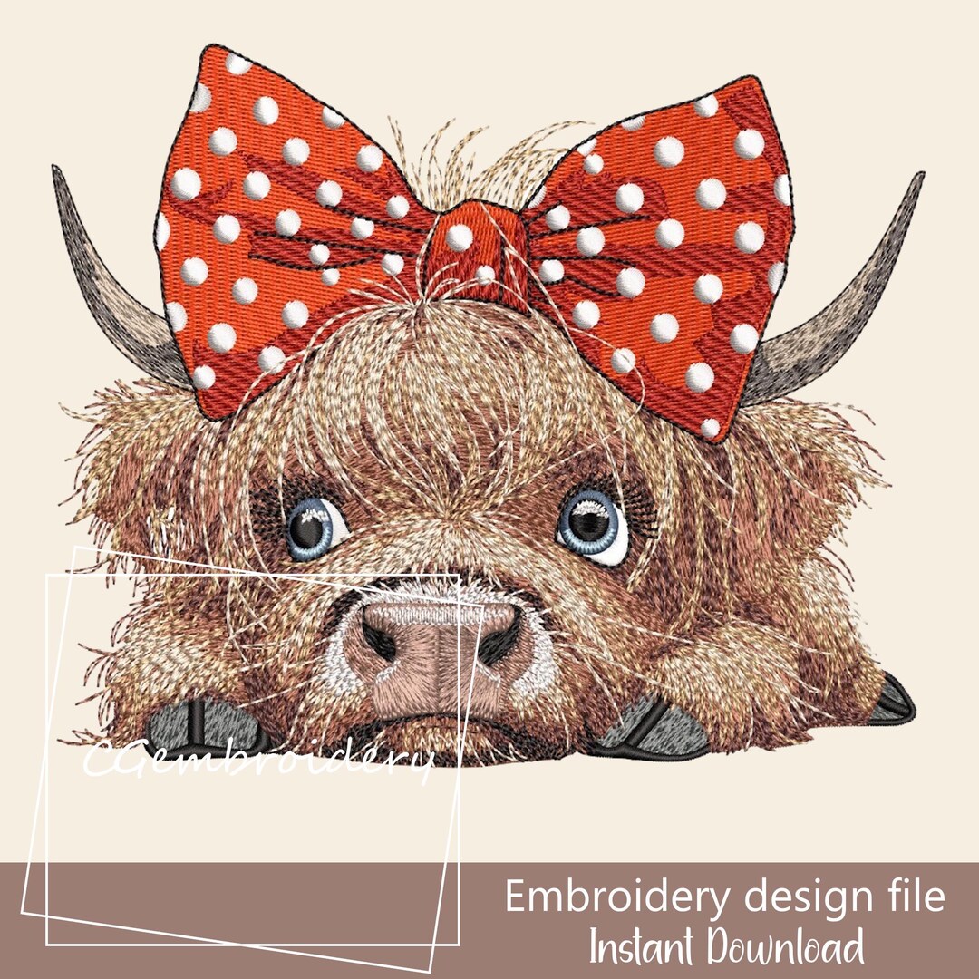 Funny Cow Embroidery Design Apparently, Dramatic Cow Embroidery File ...