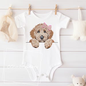Brown Goldendoodle Embroidery Design, Girl Golden Doodle Dog Embroidery ...