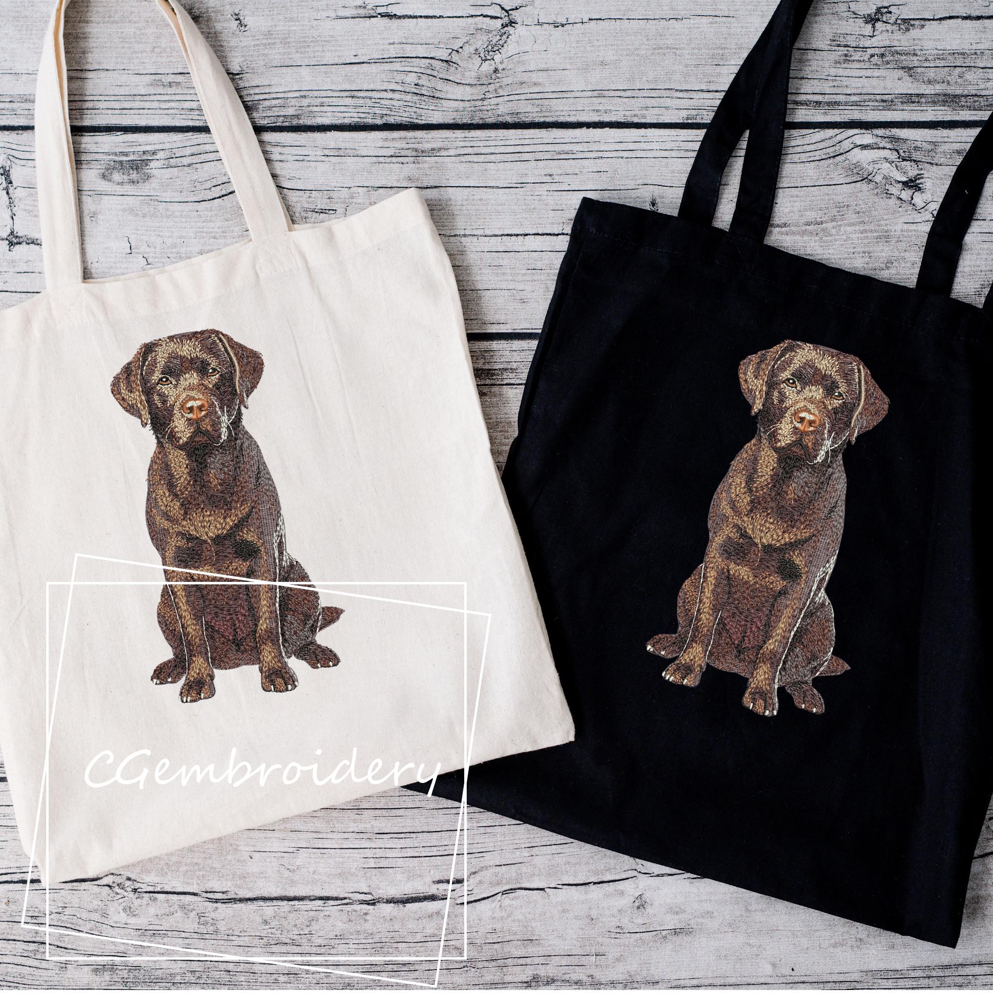 Labrador Dog Embroidery Design, Cute Chocolate Lab Dog Embroidery File ...