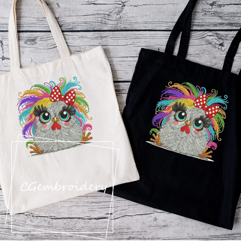 Funny Crazy Chicken Embroidery Design Farm Animal Embroidery File Cute ...