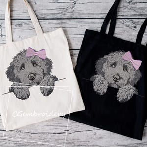 Black Goldendoodle Embroidery Design, Girl Golden Doodle Dog Embroidery ...