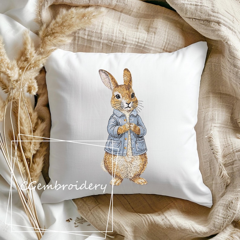 Spring Rabbit Embroidery File Easter Rabbit Embroidery Pattern ...
