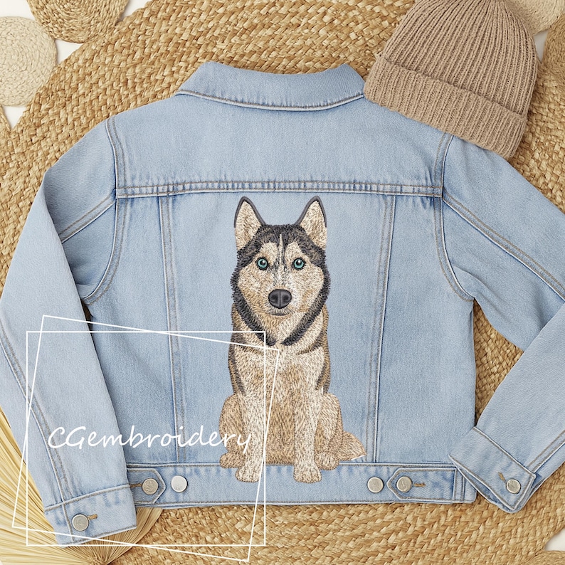 Husky Dog Embroidery Design, Cute Husky Dog Embroidery File Husky Dog ...