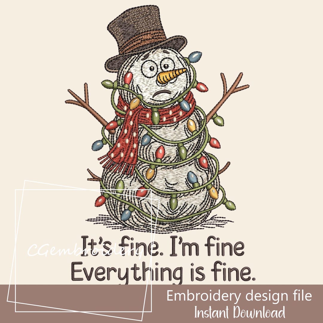 Funny Snowman Embroidery Design, Christmas Embroidery File, Merry ...