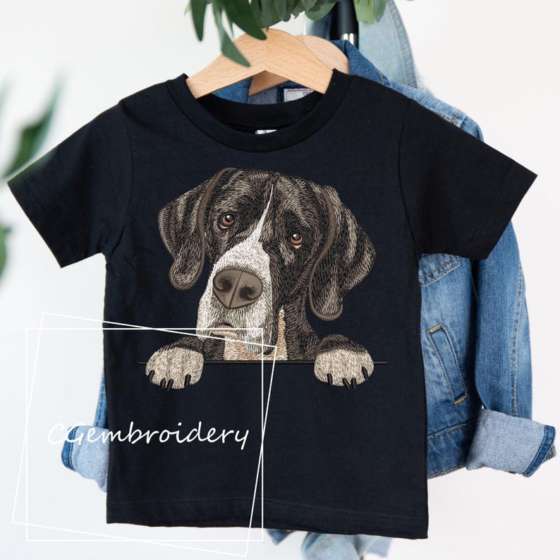 Great Dane Dog Embroidery Design, Cute Dane Peeking Embroidery File ...