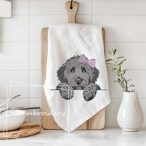Black Goldendoodle Embroidery Design, Girl Golden Doodle Dog Embroidery ...