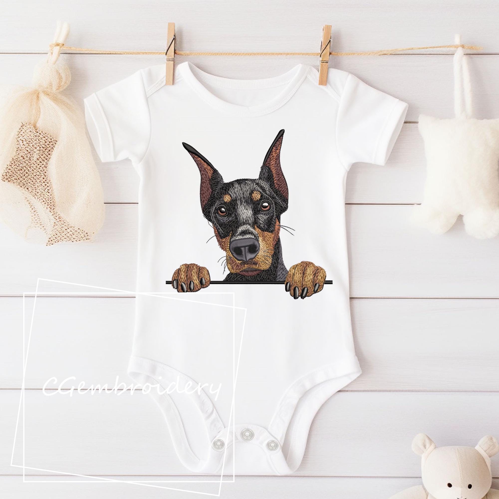 Doberman Dog Embroidery Design, Cute Doberman Dog Embroidery File ...
