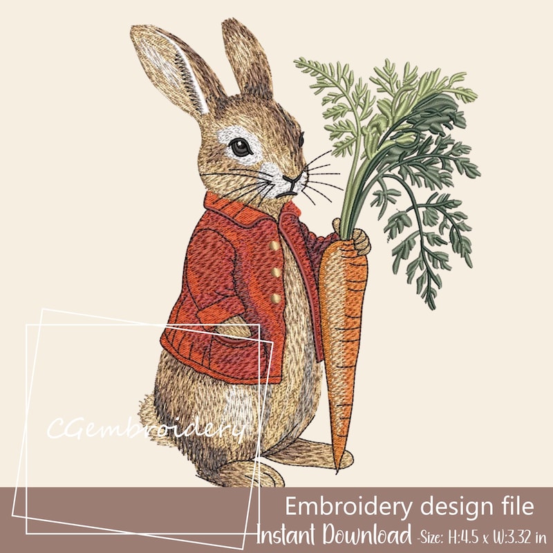 Rabbit Embroidery - Etsy