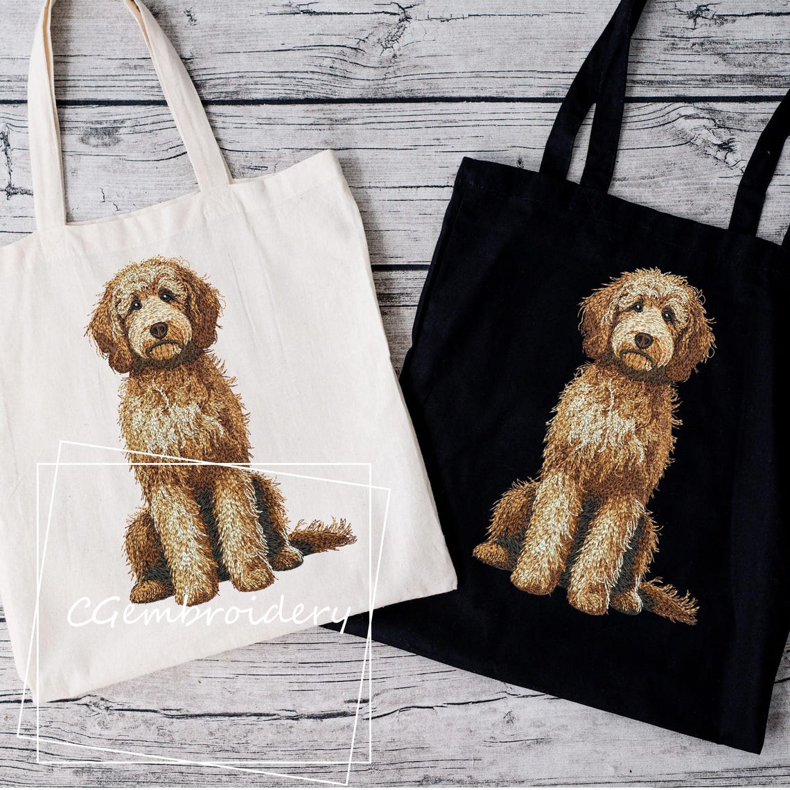 Brown Goldendoodle Embroidery Design, Cute Golden Doodle Dog Embroidery ...