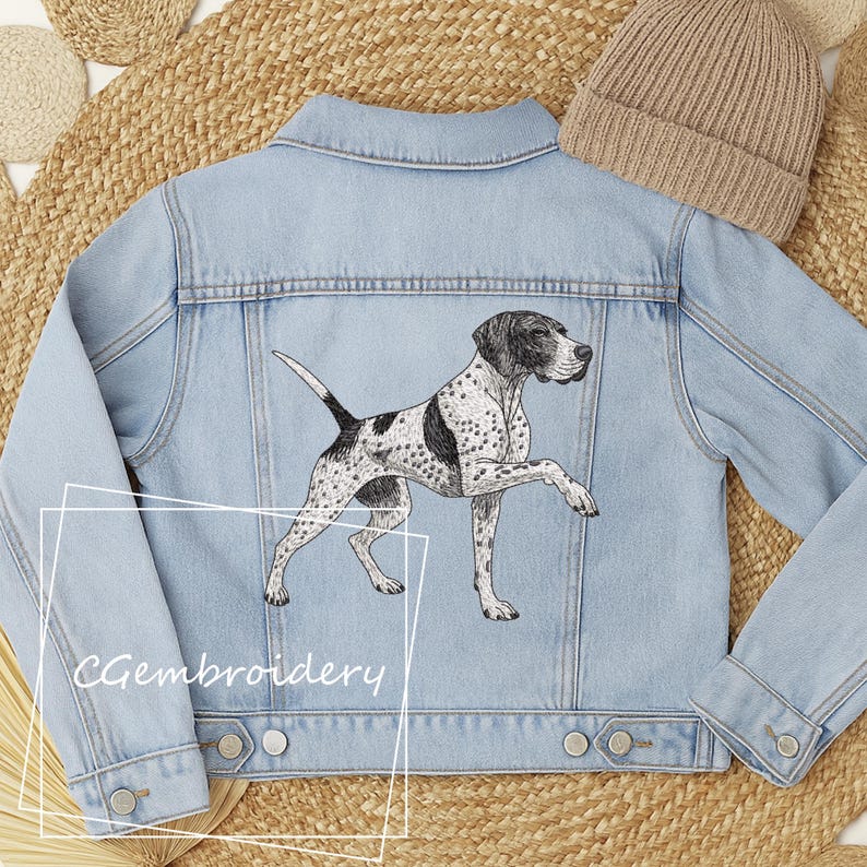 Pointer Embroidery Design, Pointing GSP Dog Embroidery File, German ...