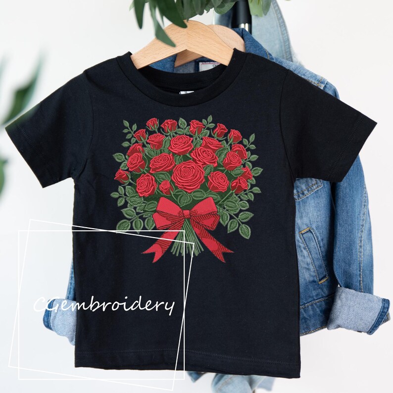 Red Roses Embroidery File, Flowers Embroidery File, Botanical, Boho ...