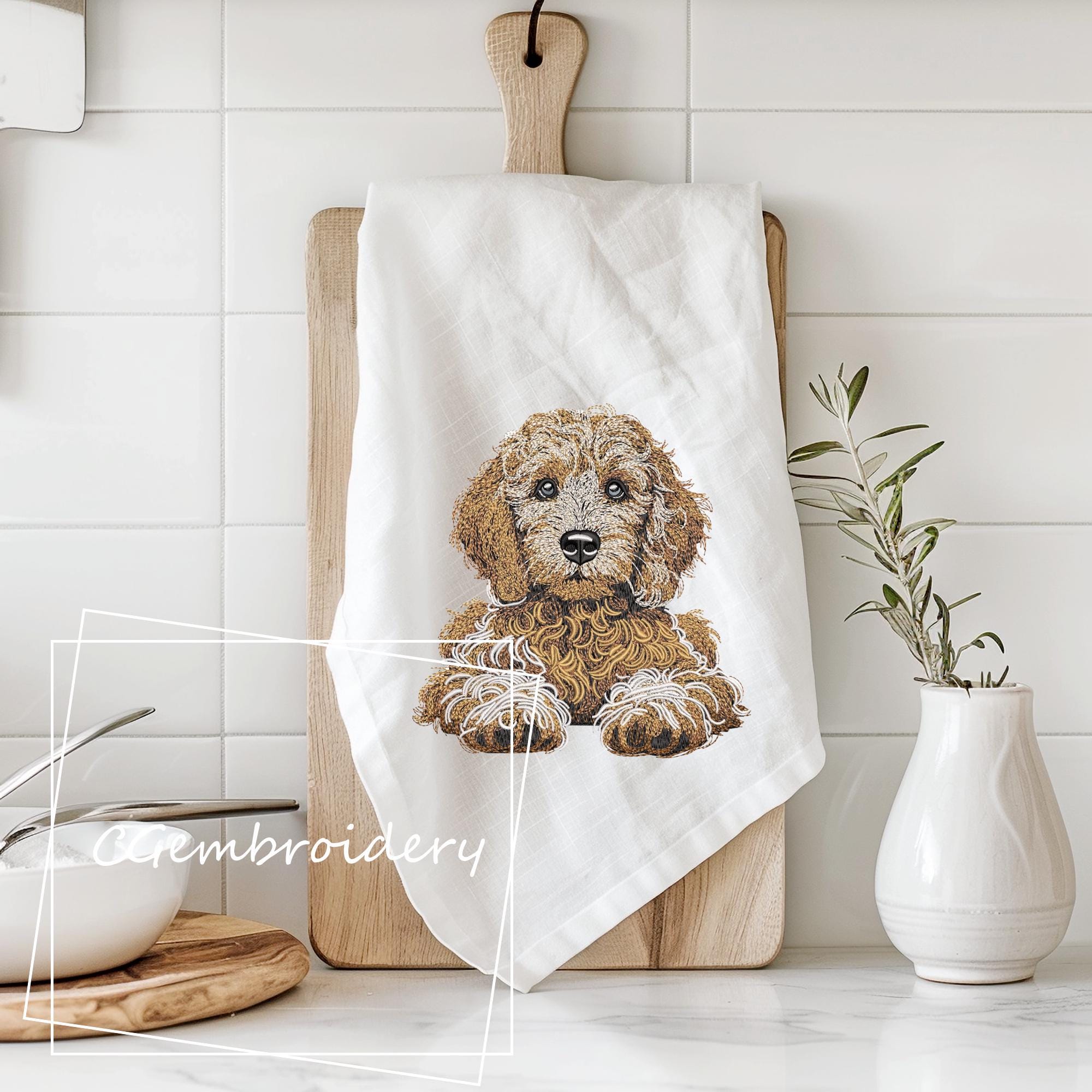 Brown Goldendoodle Embroidery Design, Cute Golden Doodle Dog Embroidery ...