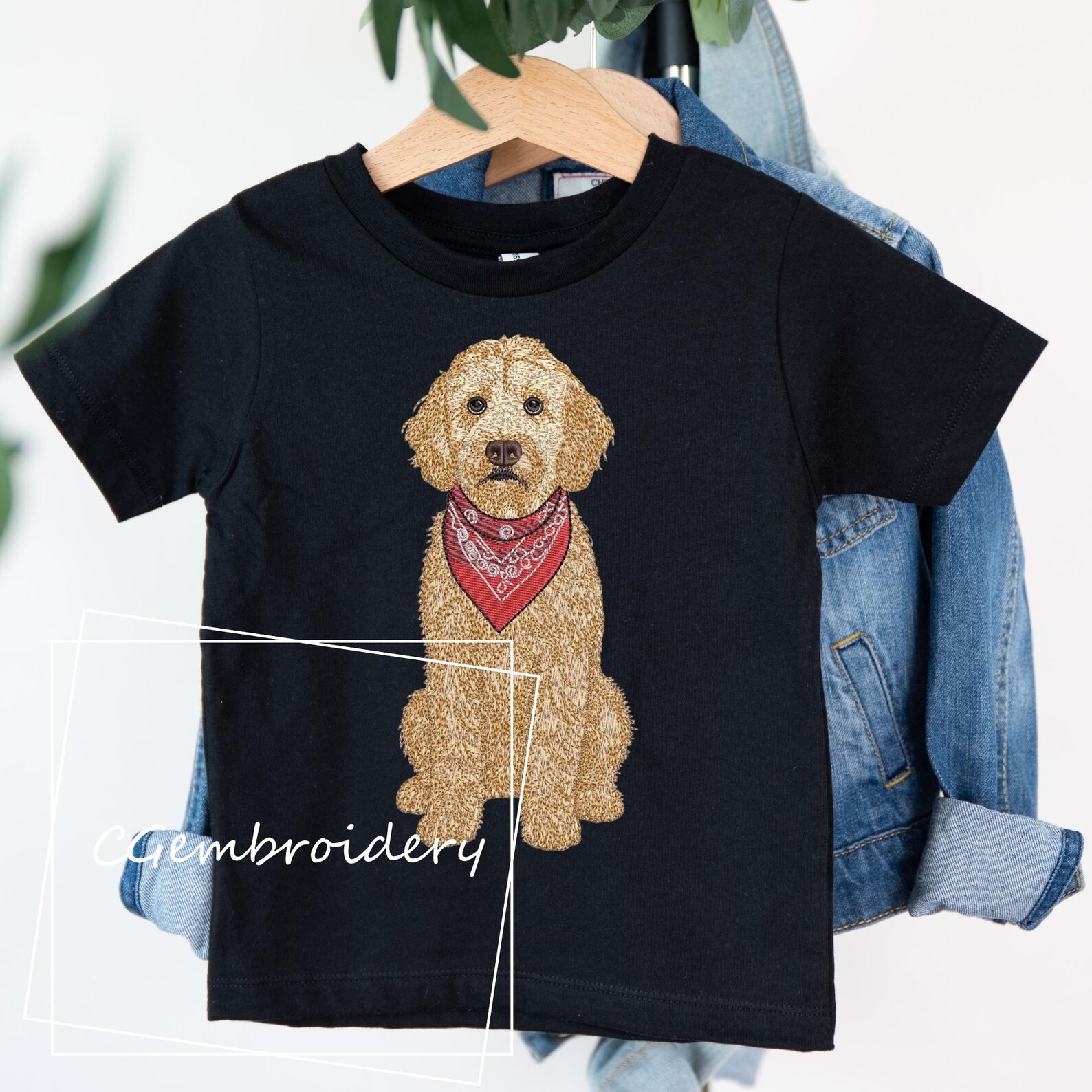 Goldendoodle Bandana Dog Embroidery Design Cute Golden Doodle Dog ...