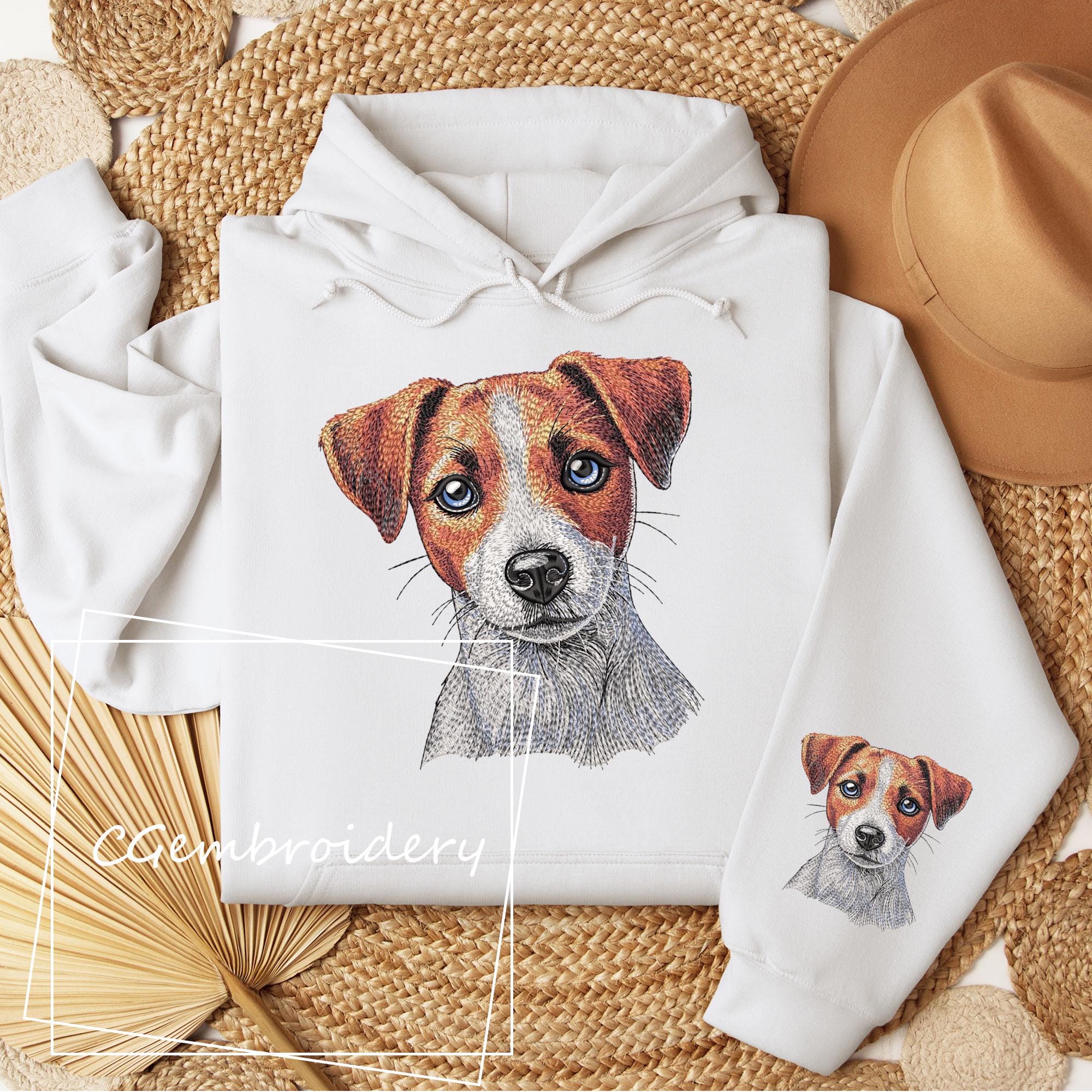 Jack Russell Dog Embroidery Design, Cute Terrier Dog Embroidery File ...