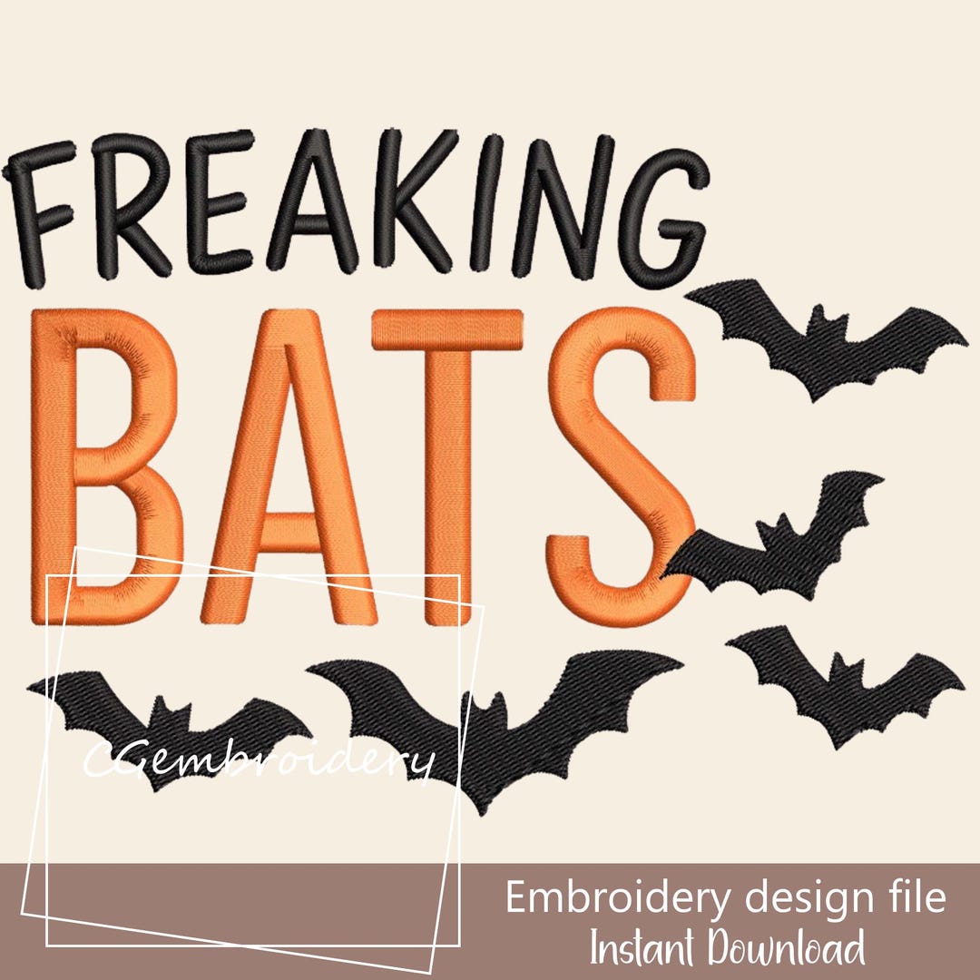 Halloween Freaking Bats Embroidery Design, Spooky Trick or Treat Spooky ...