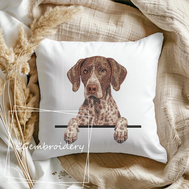 Pointer Embroidery Design, Cute GSP Dog Embroidery File German ...