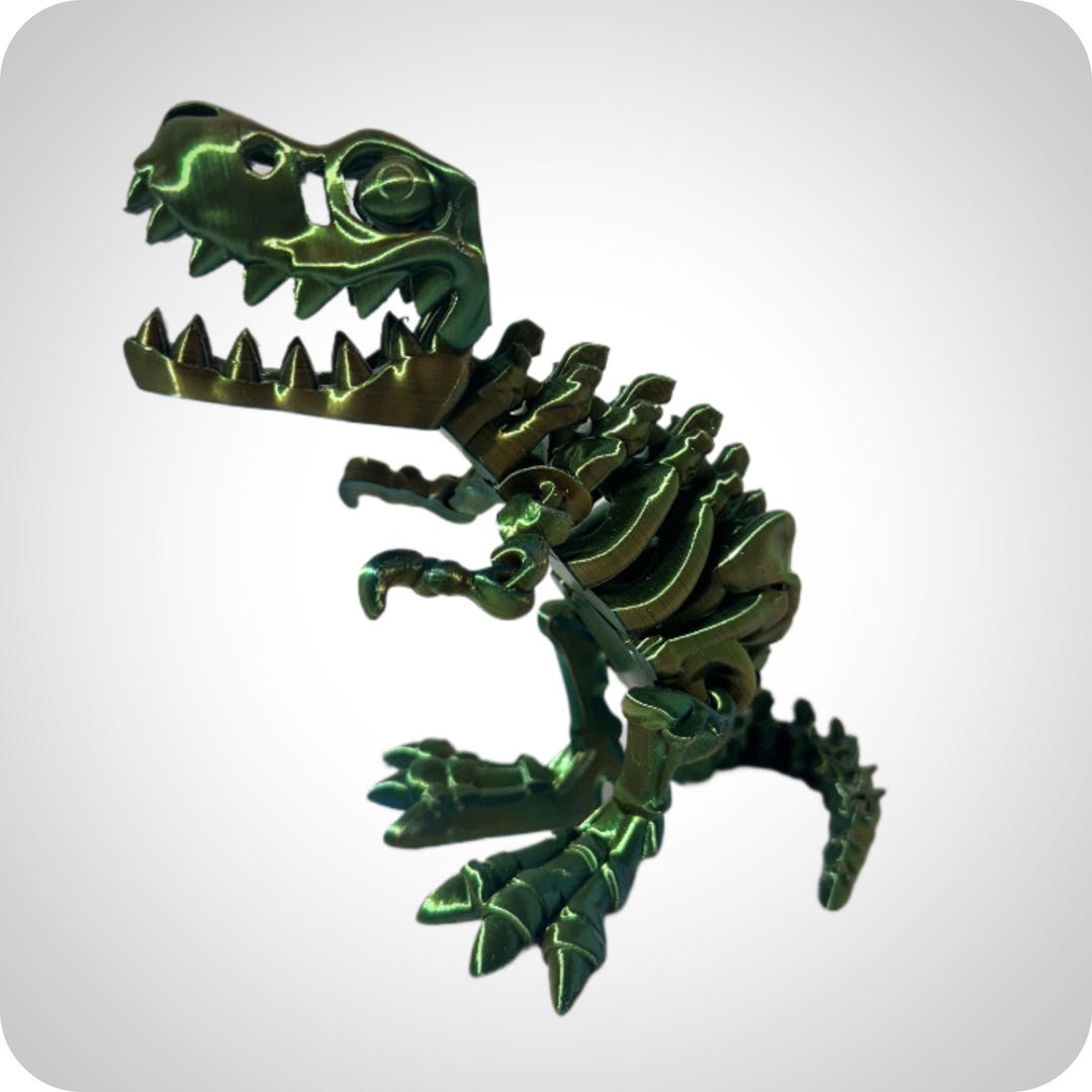 3D Printed Articulated T-rex Dinosaur Stress Relief Fidget Toy for Kids ...