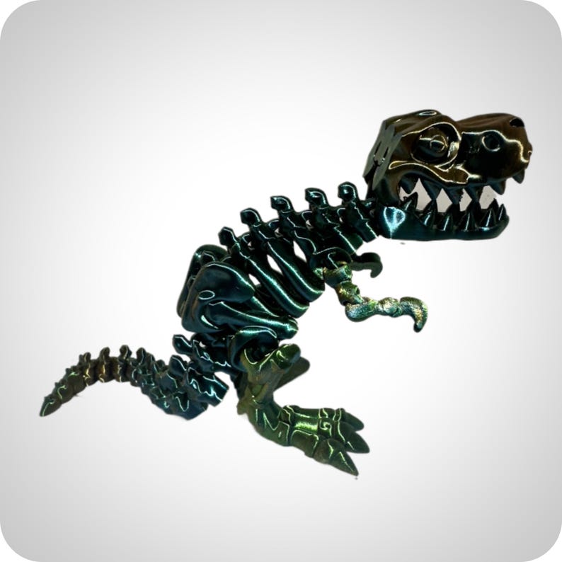 3D Printed Articulated T-rex Dinosaur Stress Relief Fidget Toy for Kids ...