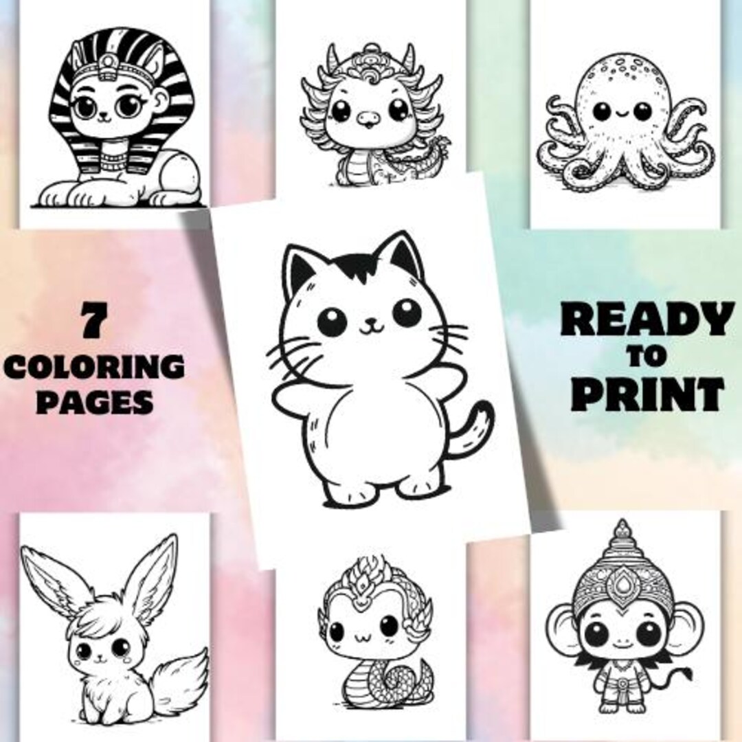 Printable Kids Coloring Pages, Cute Animals, Bold and Easy Coloring ...