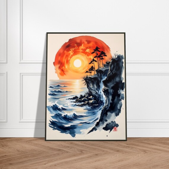 Japanese Sunset Painting