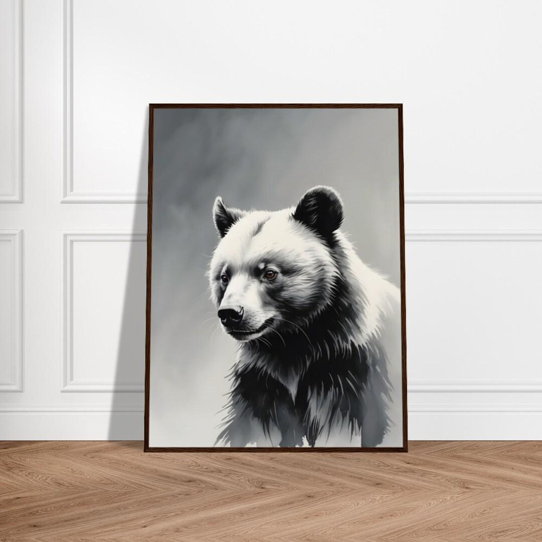 Majestic Panda Bear Portrait – Japanese-inspired Watercolor Style ...