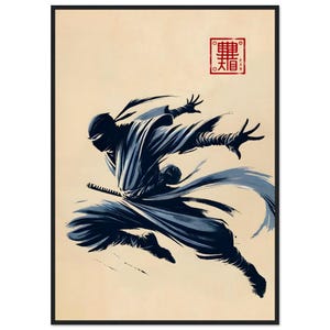 Japanese Ninja Art Poster – Minimalist Ninja Wall Decor – Museum ...
