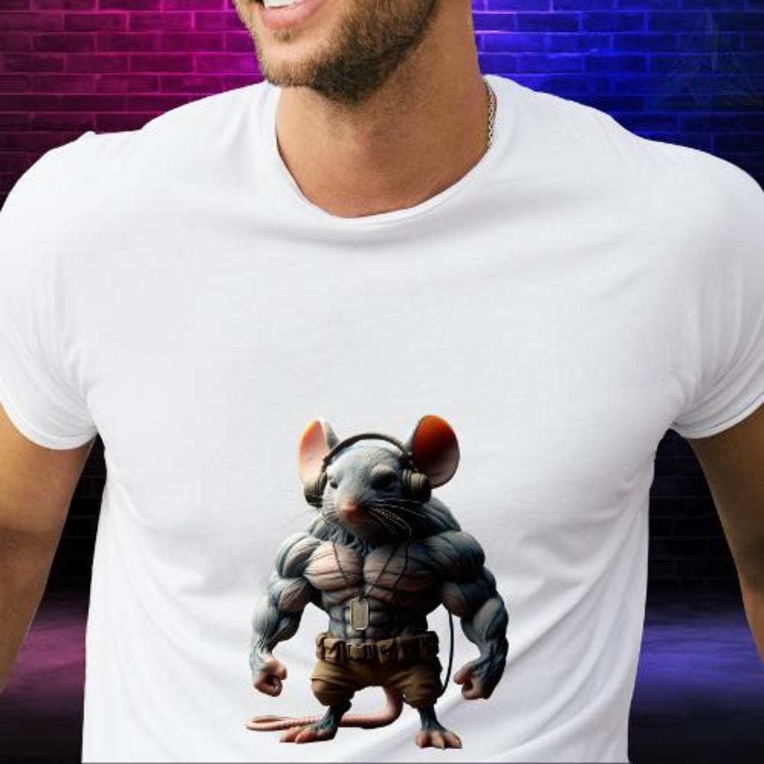Muscular Mouse T-shirt Design PNG - Etsy