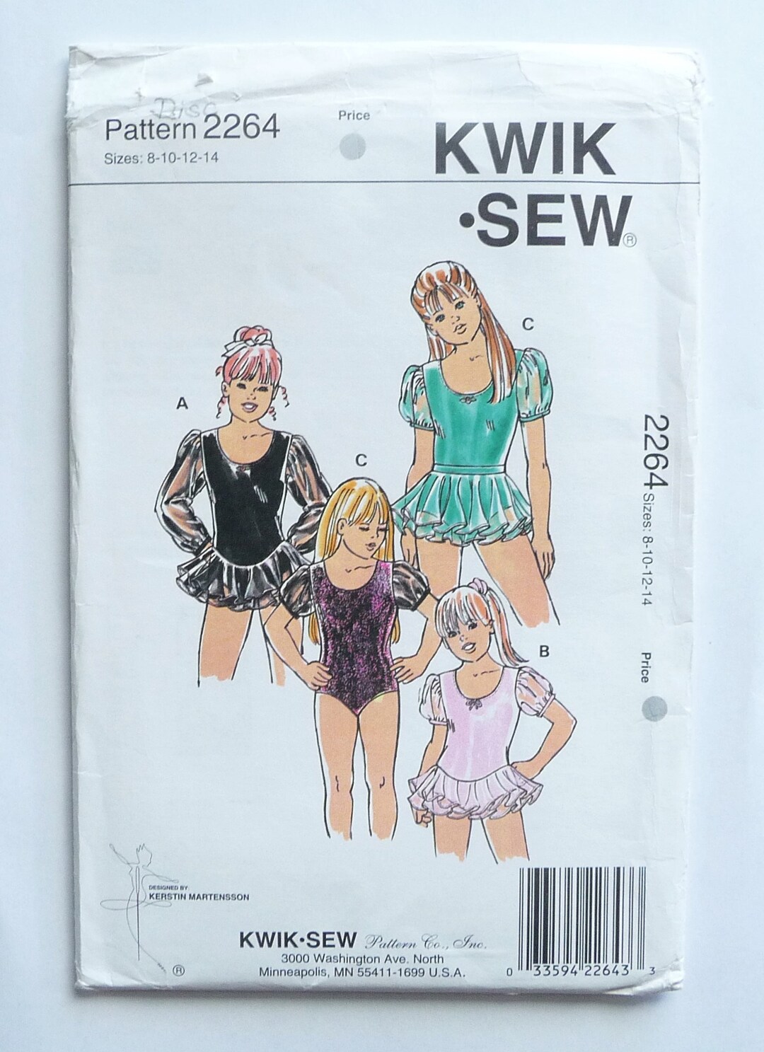 Kwik Sew 2264 Girls' Leotards Dance & Ice Skating Pattern Sizes 8 14 ...