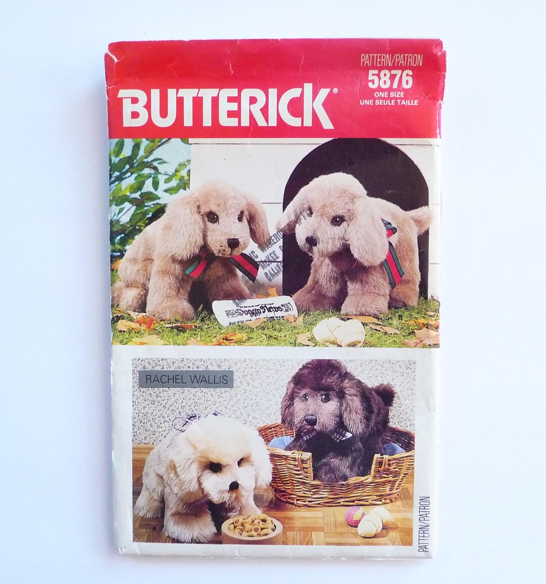 Vintage Furry Dogs Butterick 5876 Sewing Pattern, Soft Stuffed Puppies ...