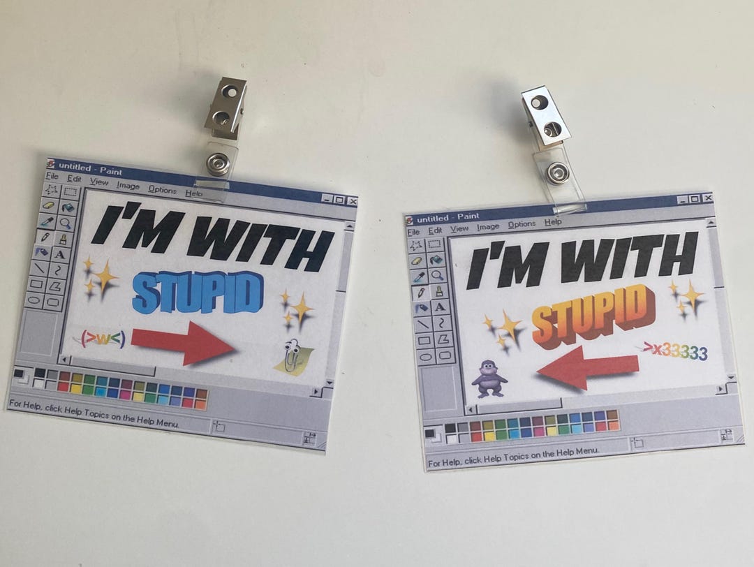 DUO "i'm With Stupid" Con Badges!!! - Etsy