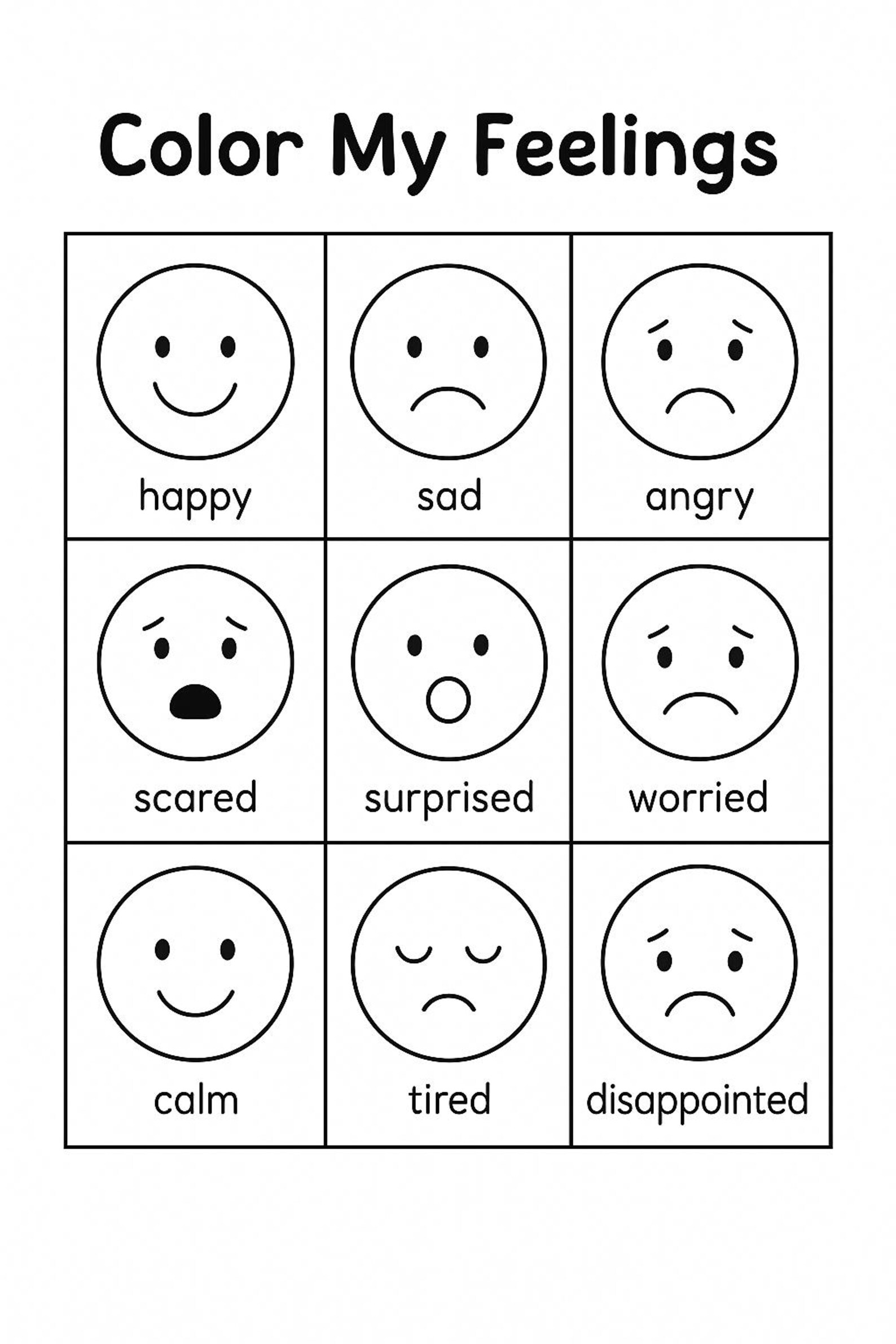 Color My Feelings – Printable Emotions Coloring Pages for Kids | SEL ...