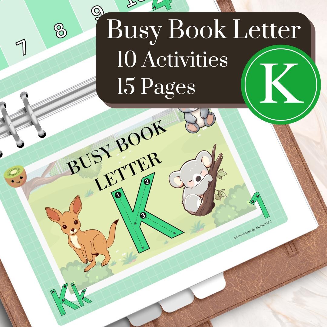 Letter K Busy Book | Alphabet Busy Book | Alphabet Activity | Preschool ...