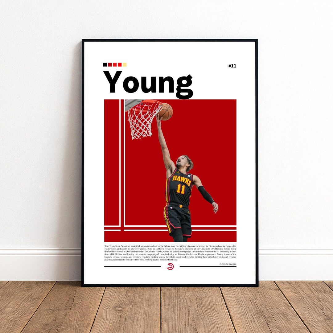 Trae Young Poster | Atlanta Hawks | Hawks Poster | NBA Poster ...